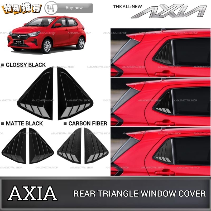 AMAZING PERODUA NEW AXIA 2023-2024 CAR WINDOW TRIANGLE LOUVER COVER ...