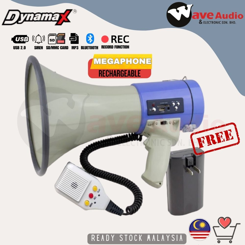 DYNAMAX/TECNIK SR88SU SR99SU Power Megaphone Loud Hailer with Siren+SD/MMC Card Slot+Coverage up ...