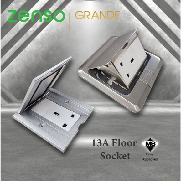 (SIRIM) Zenso Grande Heavy Duty13A 3 Pin 250V Metal Floor Mounted ...