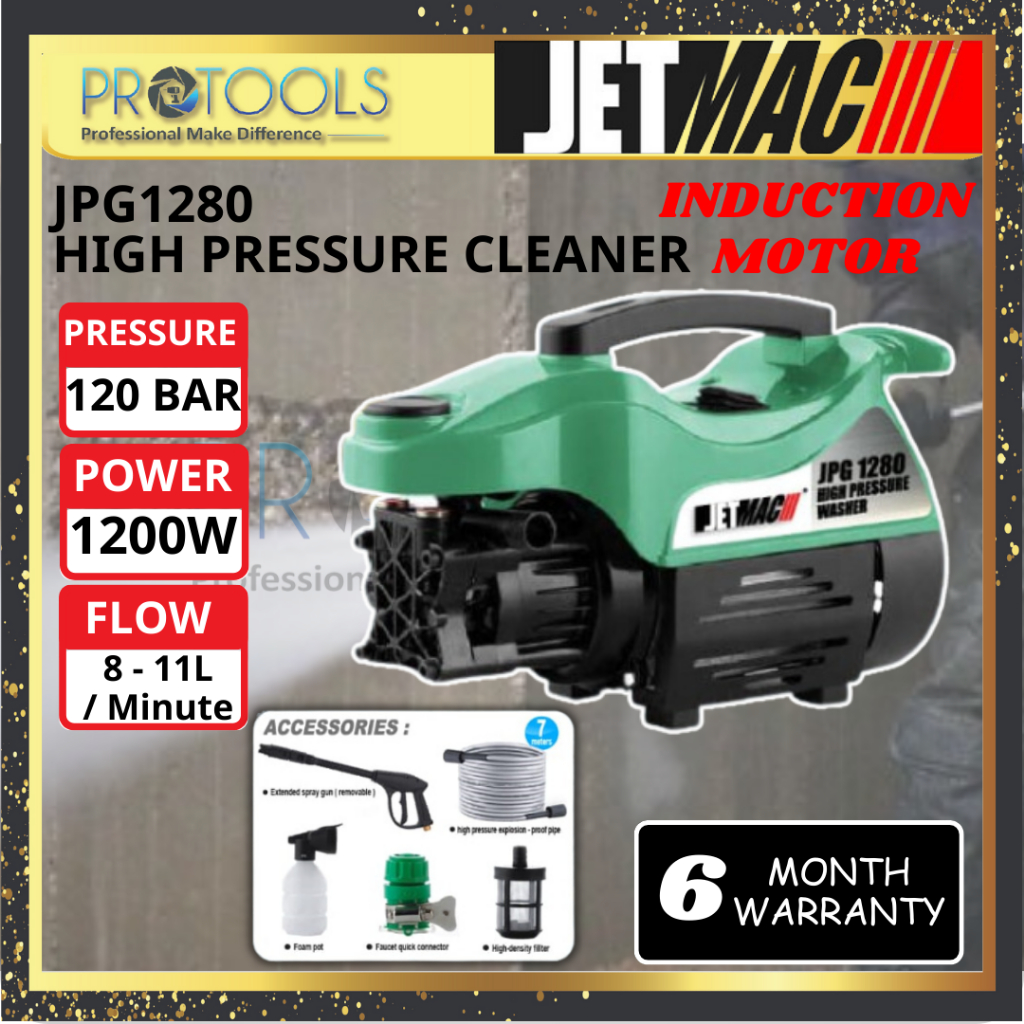 JETMAC JPG1280 HIGH PRESSURE WASHER 120BAR | INDUCTION MOTOR | HEAVY ...