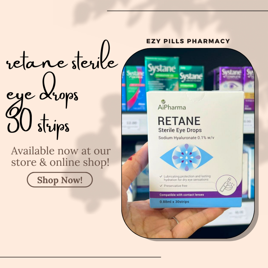 Retane Sterile Eye Drops Sodium Hyaluronate 0.1% (Single Dose/Multi ...