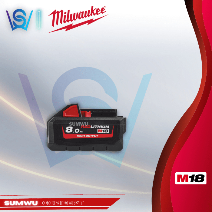 MILWAUKEE M18 HIGH OUTPUT RED LITHIUM-ION BATTERY 8.0Ah STARTER PACK ...