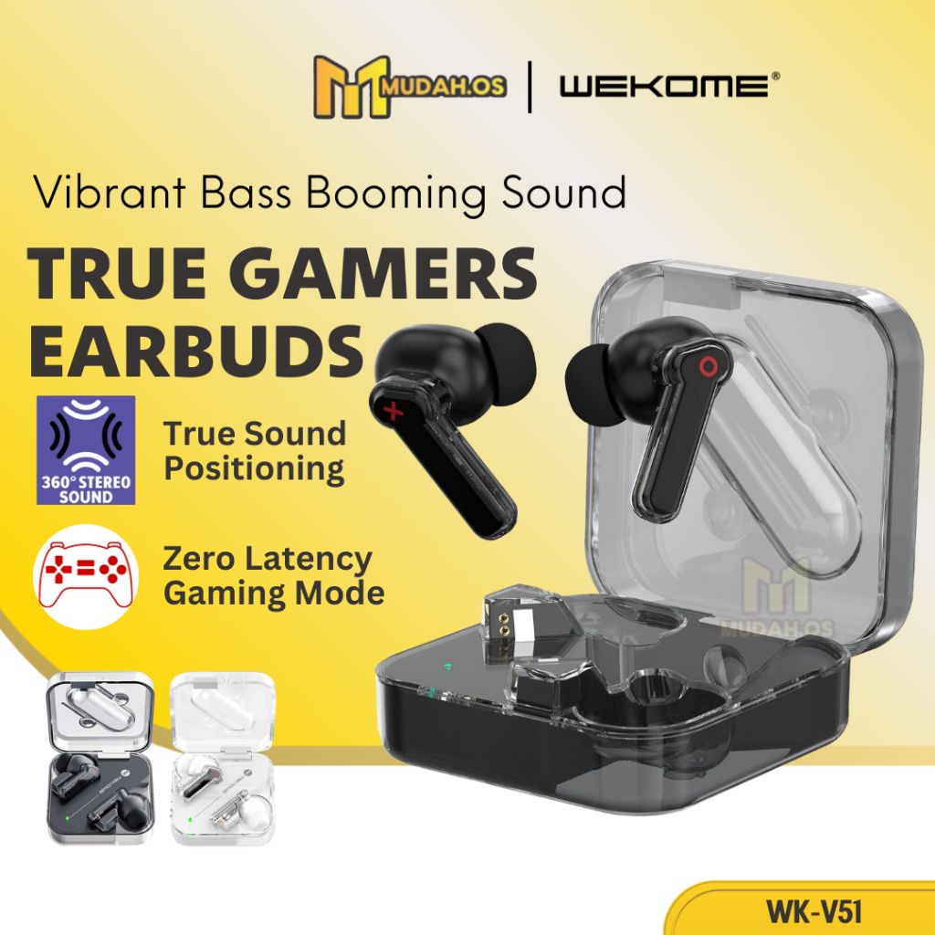WEKOME TWS True Wireless Gaming Earbuds Noise Cancelling MDV51 RGB ...