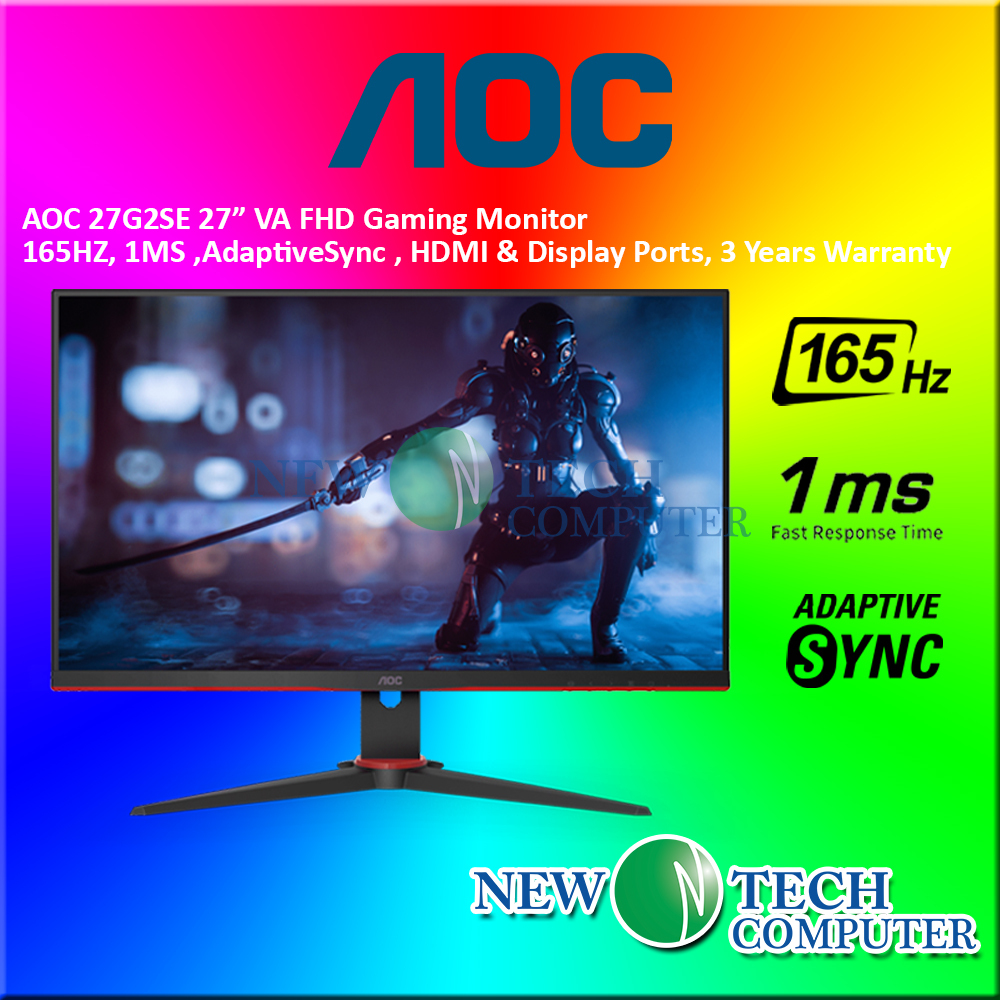 AOC 27G2SE 27" VA FHD 165HZ 1MS HDR Adaptive Sync (VGA × 1, HDMI × 2 ...