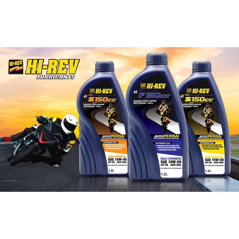 HI REV 1L 1.2L MINYAK HI REV 4T HIREV RS150 Y15 150RS RSX 1.2L 15W50 ...