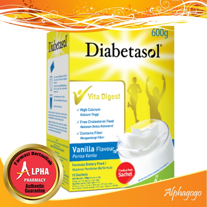 Diabetasol Cappuccino/Vanilla/Chocolate (360g Tin / 600g Sachets ) For Diabetics | Shopee Malaysia