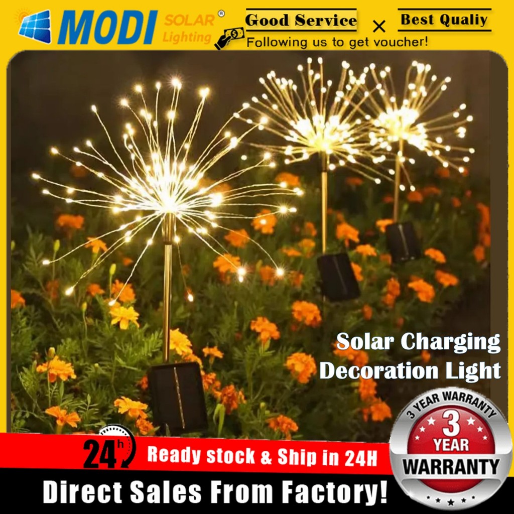 MODI Night Sensor Solar LED Firework Lights 120LED Light Waterproof ...