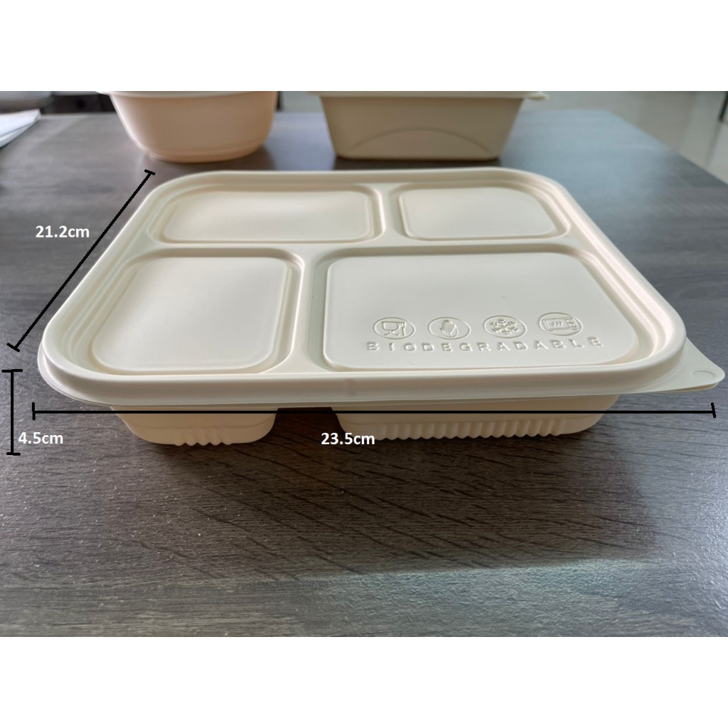 Bekas Bio / Compartments Container Box / Corn Starch Compartments ...