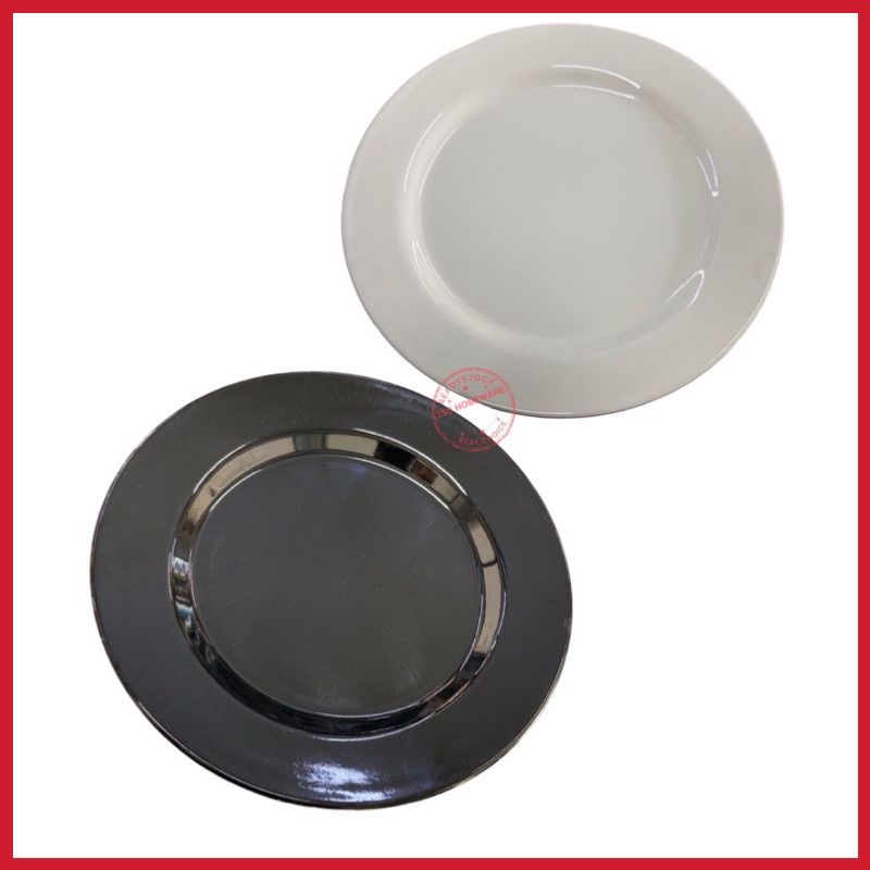 Piring Makan Rata Plastik 10inch ｜MELAMINE Plastic Meal Flat Plate 10 ...