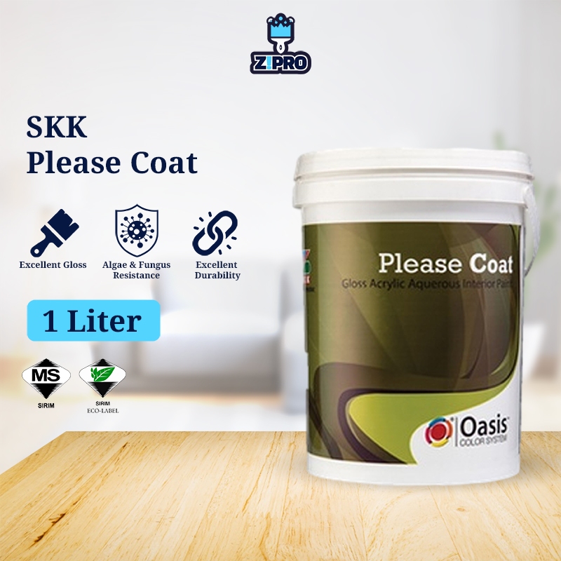 Skk Please Coat 1L Interior High Gloss Paint Easy Wash Cat Dalam Rumah ...