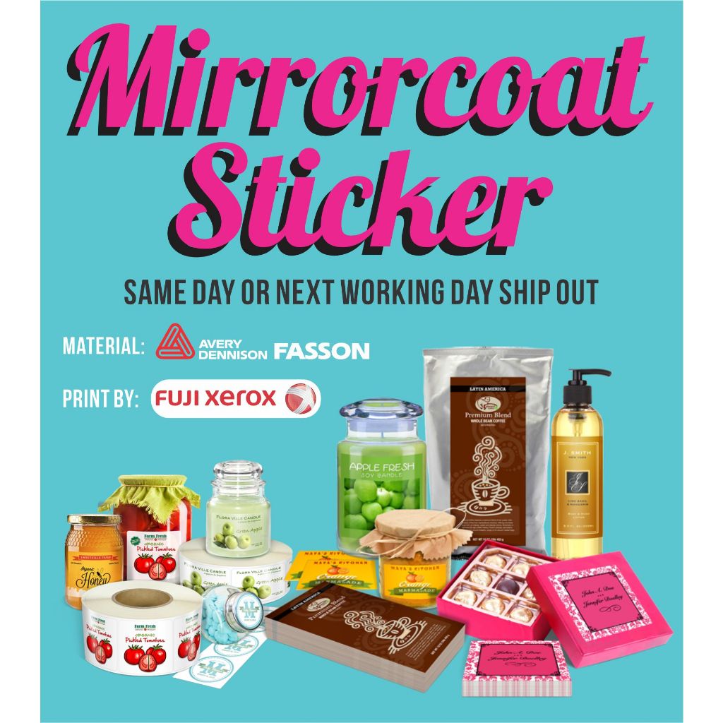 Sticker printing tanpa cutting/mirrorkote/label/product sticker ...