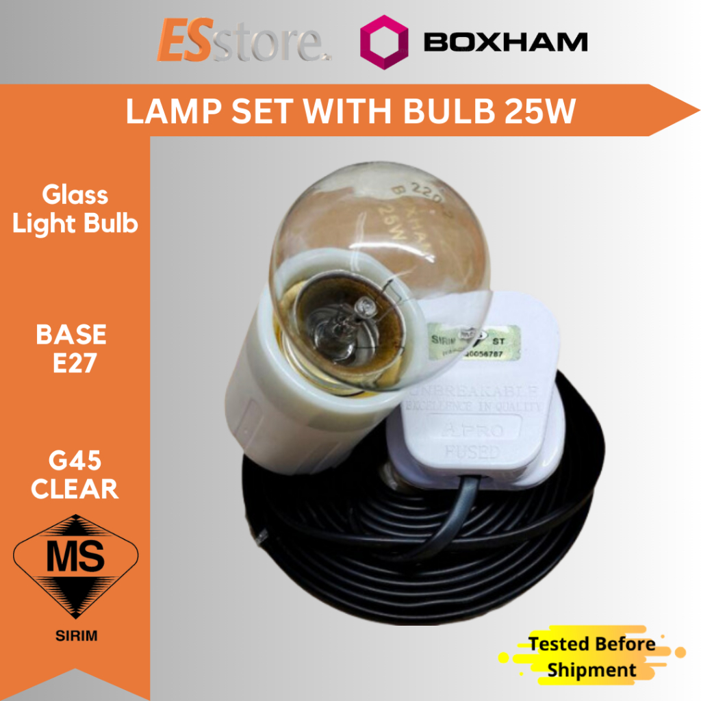 25W OR 40W Bulb Double Layer Lamp Cable Plug Complete Set/Pluk Lampu ...
