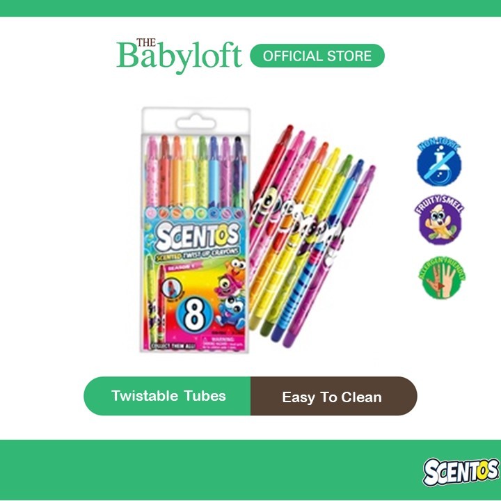 Scentos Scented Twistable Crayons Drawing Crayons (8 Colors/Pack ...