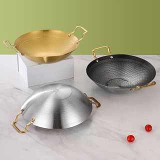 Korean Honey Comb Wok 22cm - 40cm Stainless Steel Cooking Golden ...