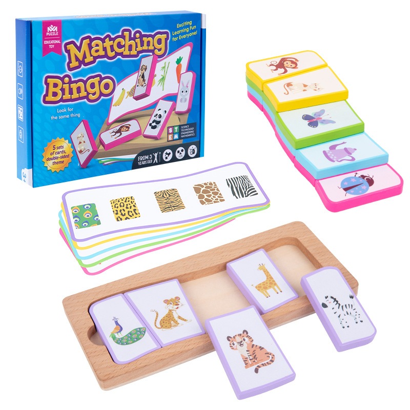 Children wooden matching bingo game Toys Suitable For Children's ...