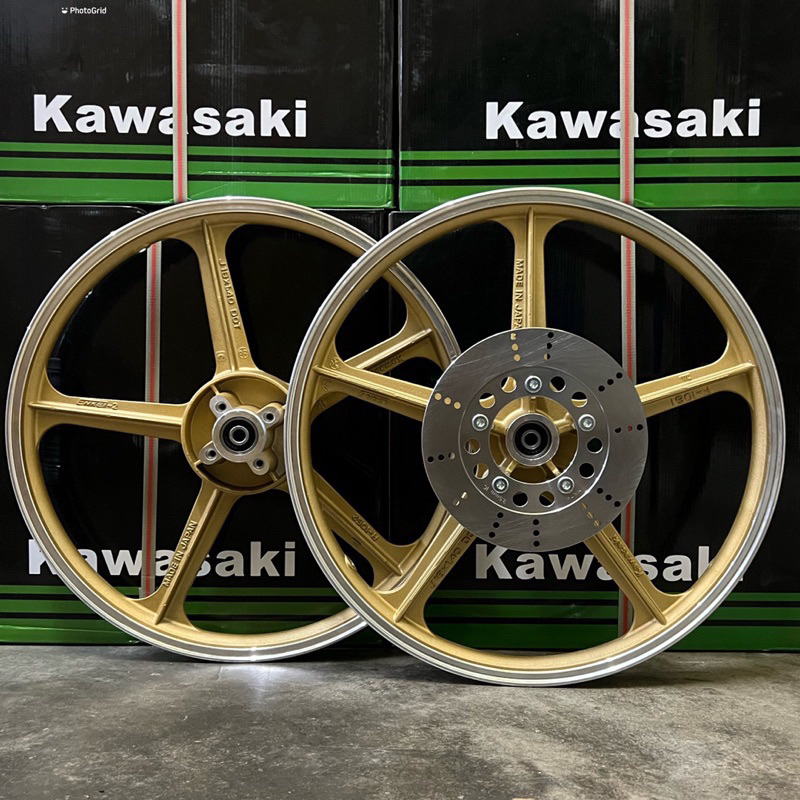 AR80 SPORT RIM (FREE HUB RUBBER) KAWASAKI ( 5 BATANG ) GOLD (SIAP ...
