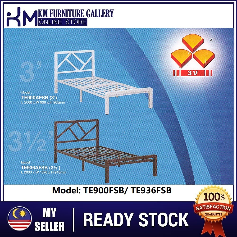 KM Furniture Gallery 3V Trevor SINGLE or SUPER SINGLE Size Metal Bed ...