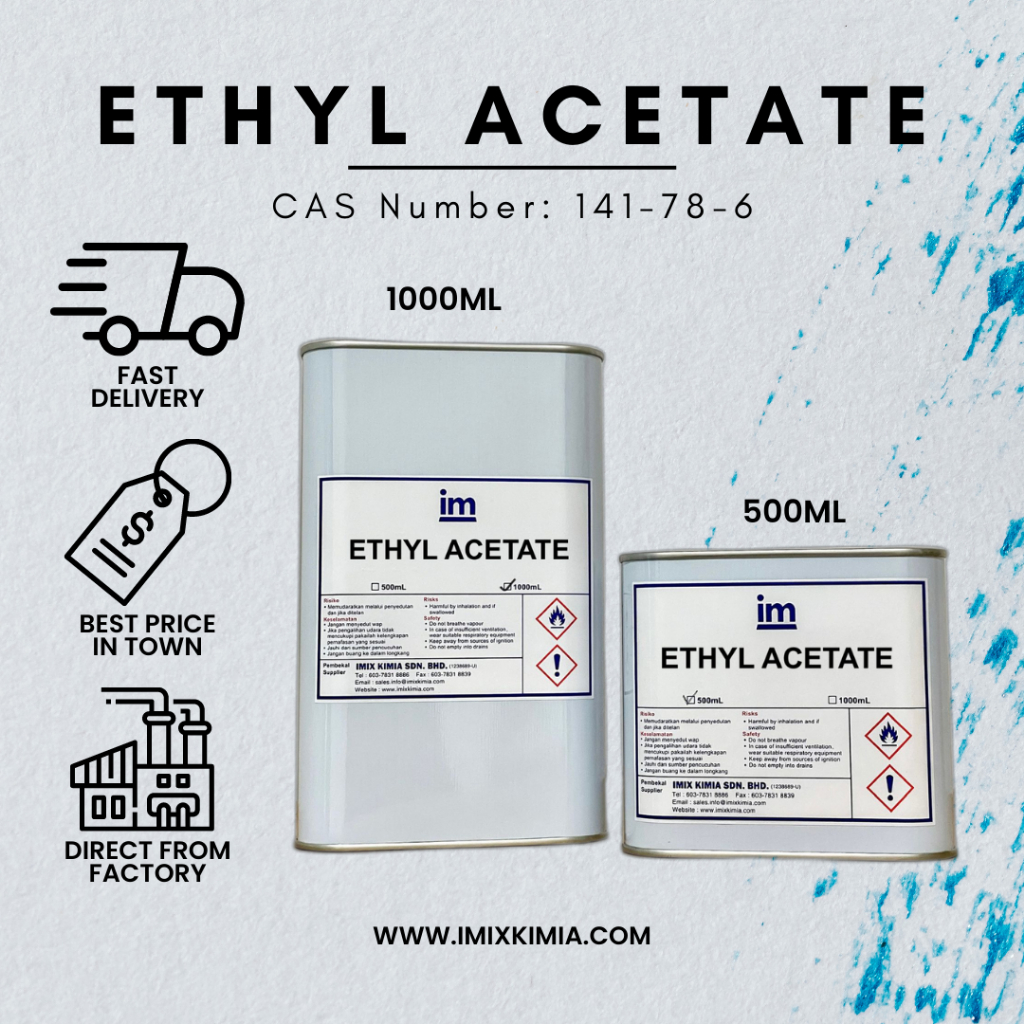 Ethyl Acetate (EA) 99.5% / Ethyl ethanoate / 乙酸乙酯 - 500ml / 1000ml ...