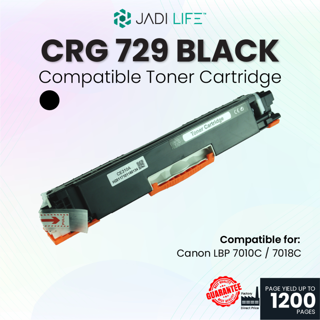 Compatible CRG 729 Black Laser Toner Cartridge For Use In Canon LBP ...