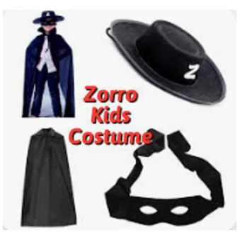 Premium Quality Kids Zorro Bandit Super Hero Thief 3PCs Costume Set ...