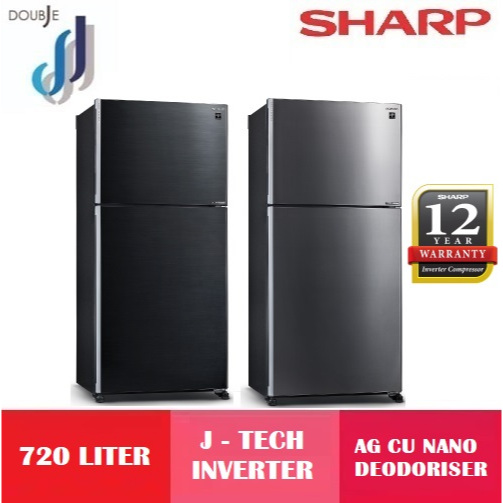 Sharp (720 L) 2 Door Inverter Plasmacluster Refrigerator SJP801MFMS ...