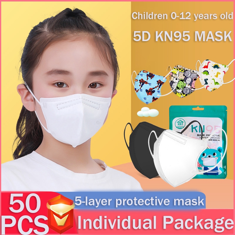 【Fast Delivery】100PCS Kids KN95 Mask 5 Layers Duckbill Mask 3D Cartoon ...