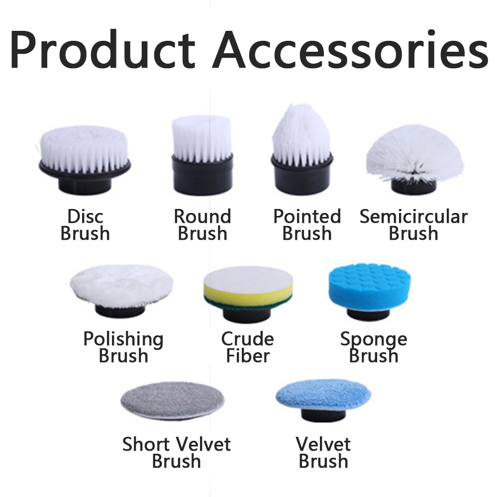 9 in1 Electric Cleaning Brush LED Power Display High Speed Cordless ...
