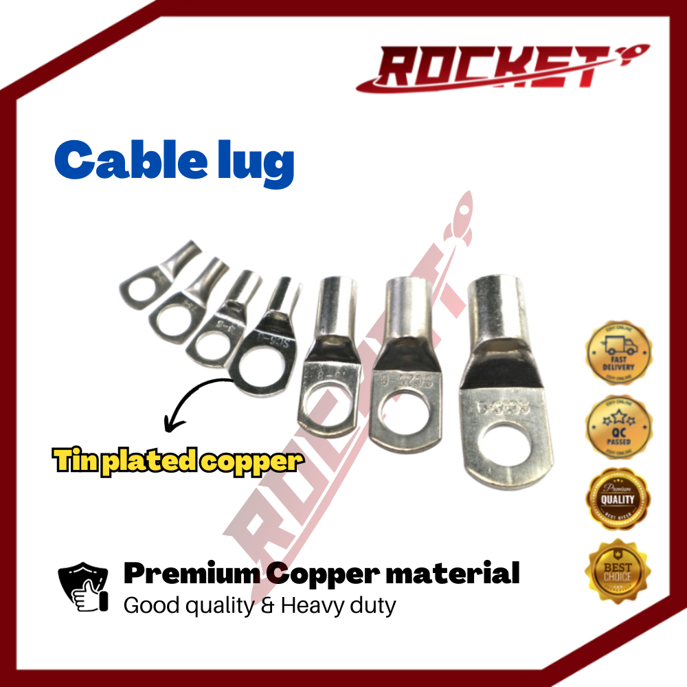 Cable Lug Copper 1.5mm 2.5mm 4mm 6mm 10mm 16mm 25mm 35mm Ring Terminals ...