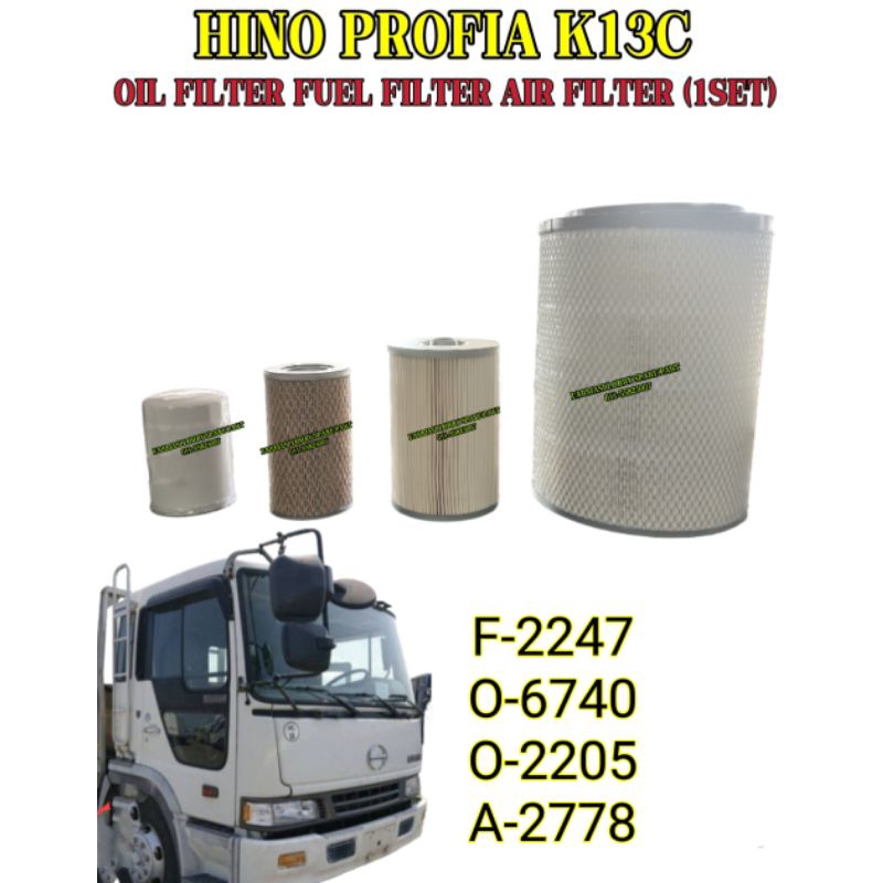 HINO PROFIA K13C FUEL FILTER AIR FILTER OIL FILTER UNTUK LORRY 1(SET ...
