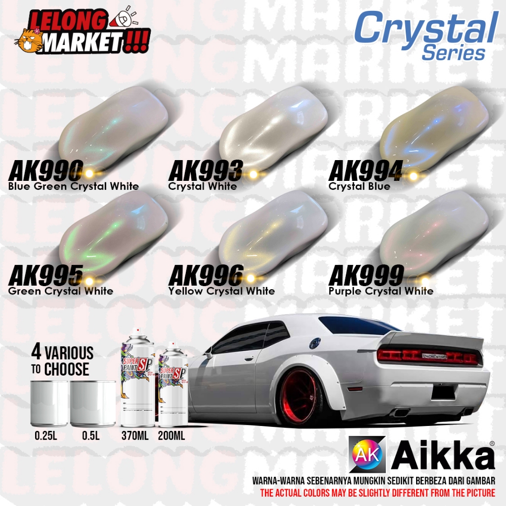 AIKKA SUPER CRYSTAL SERIES SOLID WHITE / PUTIH ( 2K CAR PAINT WITH HIGH ...