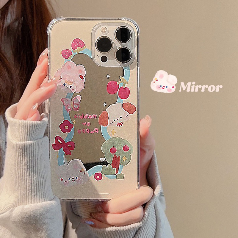 Animal Mirror IPhone 13 14 15 Pro Max Yellow Cute Rabbit Sheep ...