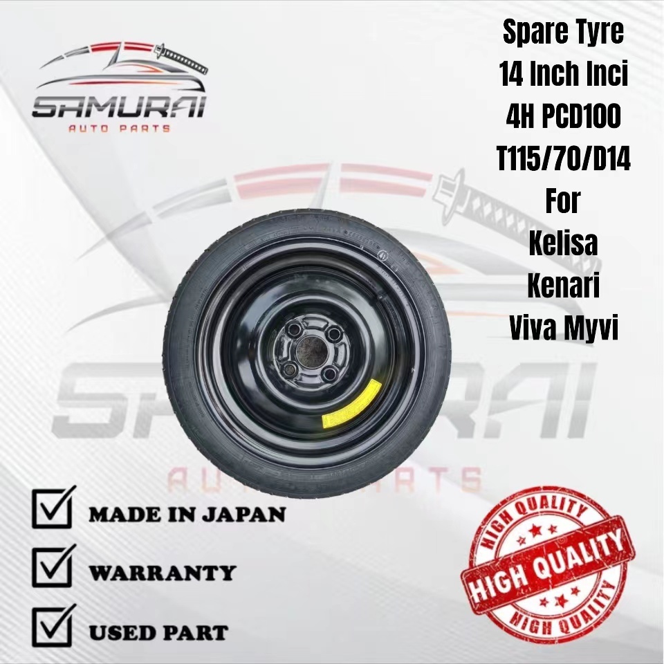 Spare Tyre 14 Inch Inci ( T105/70/D14 ) 4H PCD100 For Kelisa Kenari ...