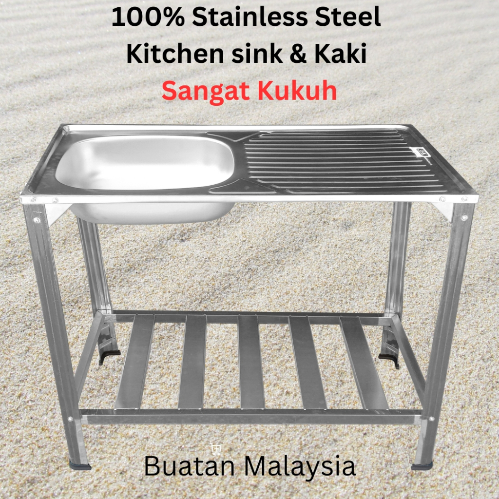 CAM - 100% Stainless Steel Sinki Dapur dengan pendirian / Single Bowl ...