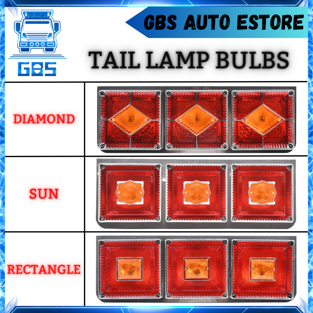 GBS Truck Led Mentol Lampu Belakang Chrome Tail Lamp Lori 3Ton Bulbs Type Tail Lamp Mentol 24V ...