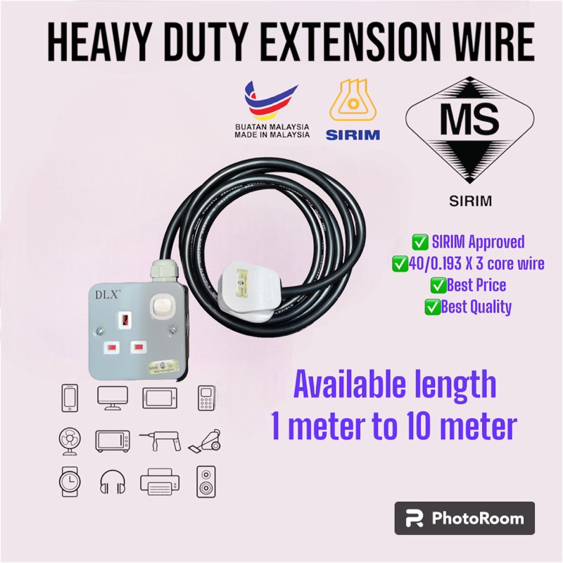 Heavy Duty Metal Extension Wire/Cable/Plug | Shopee Malaysia