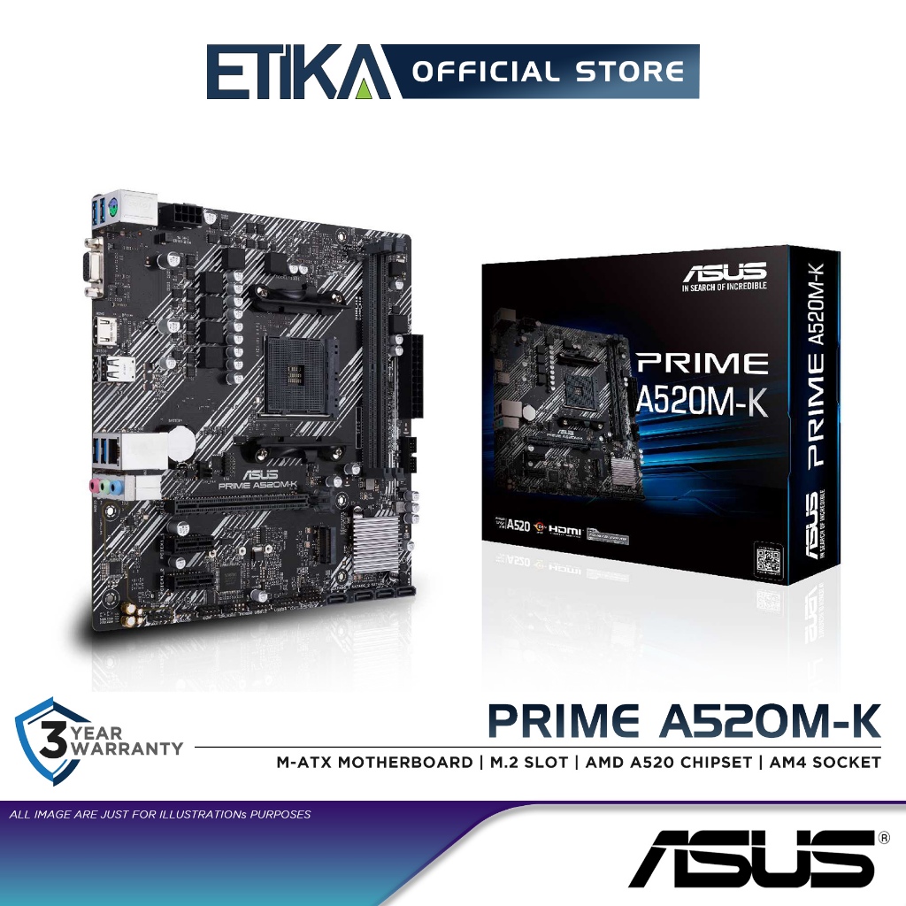 Asus Prime A520M-K/CSM | Micro ATX Motherboard | M.2 Slot | AMD A520 ...