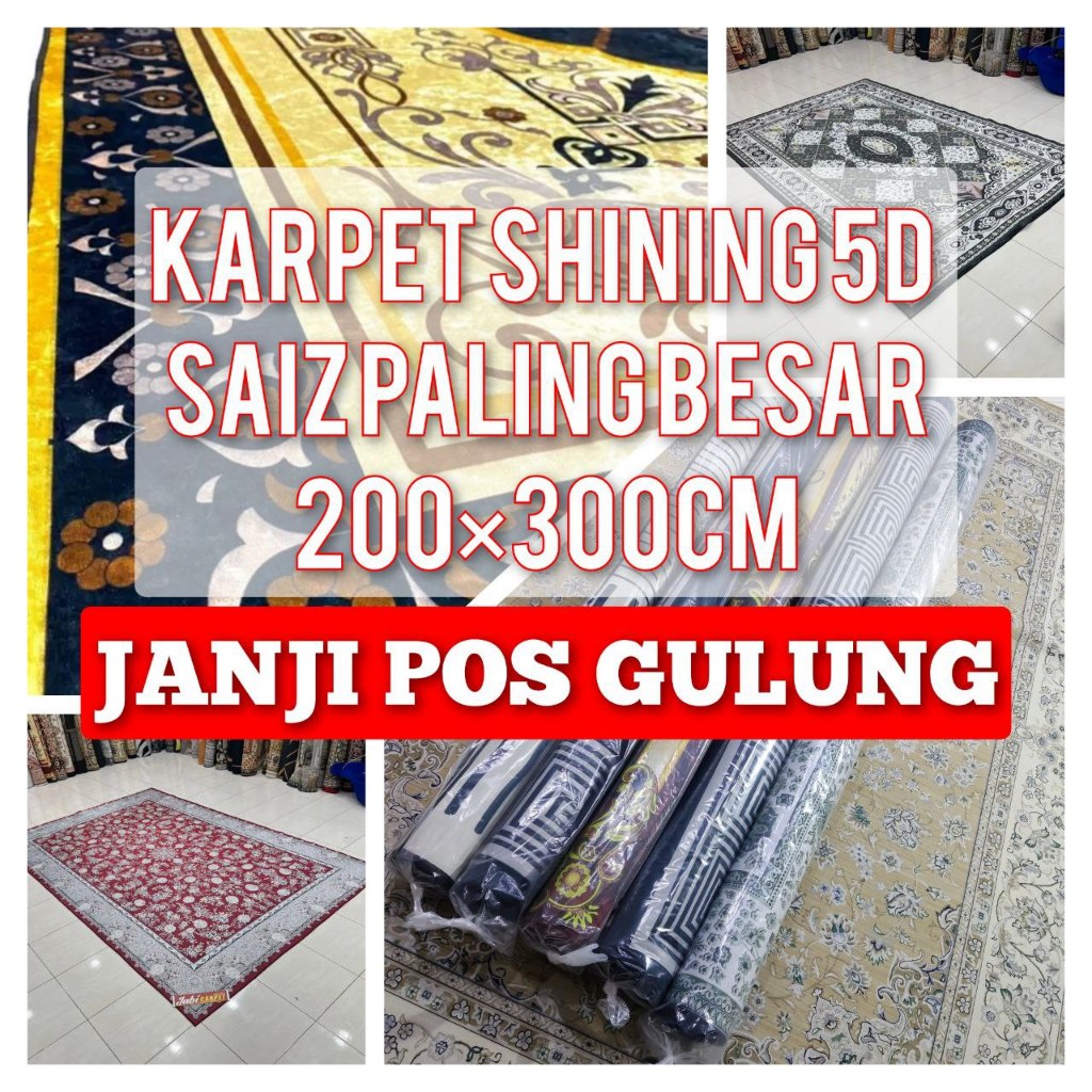 SHINING KARPET 5D GOLD DIAMOND VELVET - SIZE BESAR!! | Shopee Malaysia