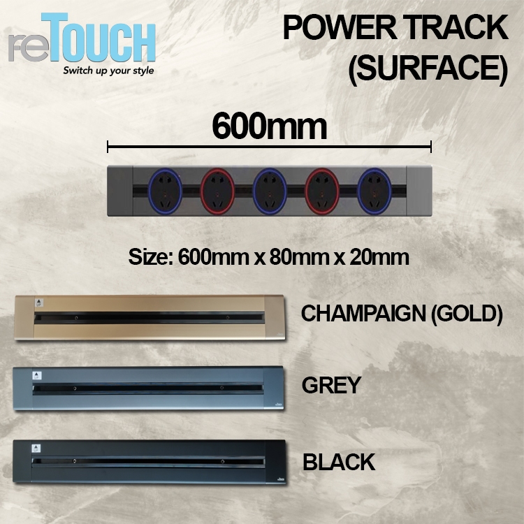 reTouch Power Track 32A Socket 13A Flat Pin, Universal, Double USB ...