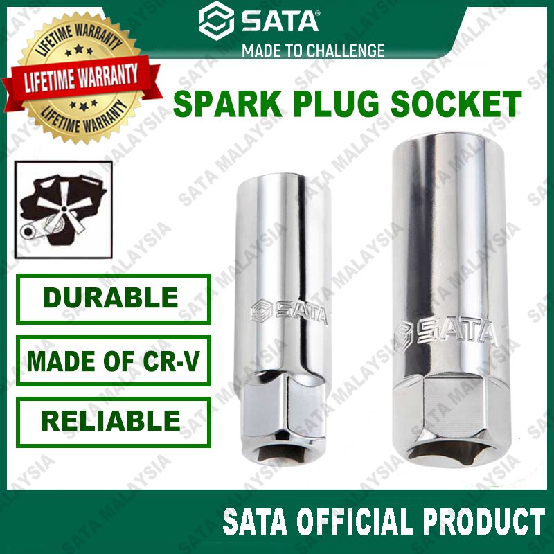 SATA 3/8" 1/2" Spark Plug Socket Dr.12Pt Thin Wall Spark Plug Socket ...
