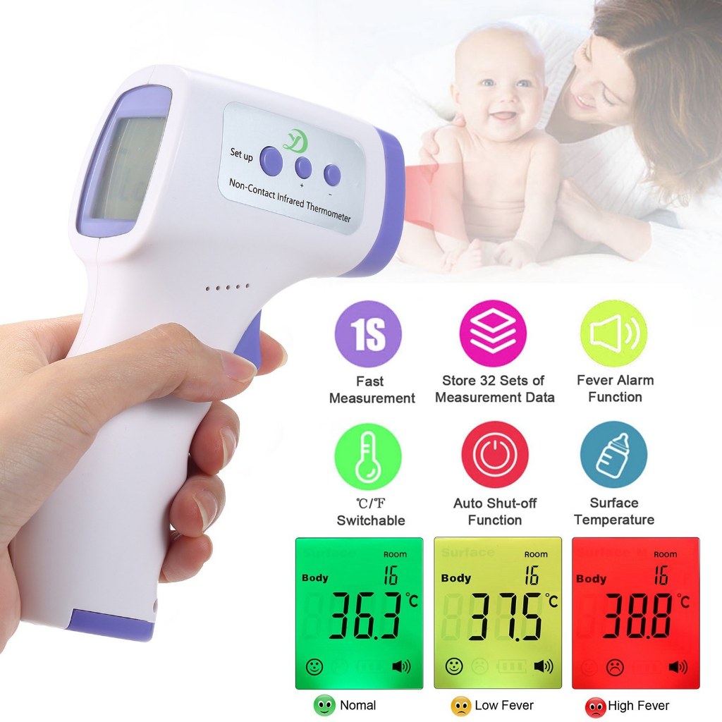 Infrared Forehead Thermometer LCD IR Smart Sensor Digital Thermometer ...