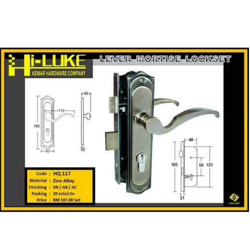 HILUKE 117 Grill Handle Lock Mortise Lock Entrance Door Premium Iron ...