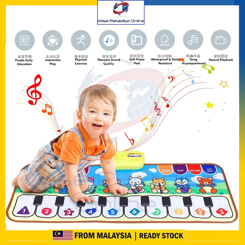 Baby Piano Music Mat Kids Piano Mat Musical Keyboard Playmat Kids ...
