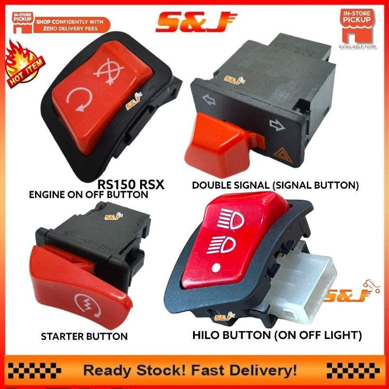 RS150 RSX RED HI LOW BUTTON ON OFF LIGHT DOUBLE SIGNAL STARTER ENGINE ...