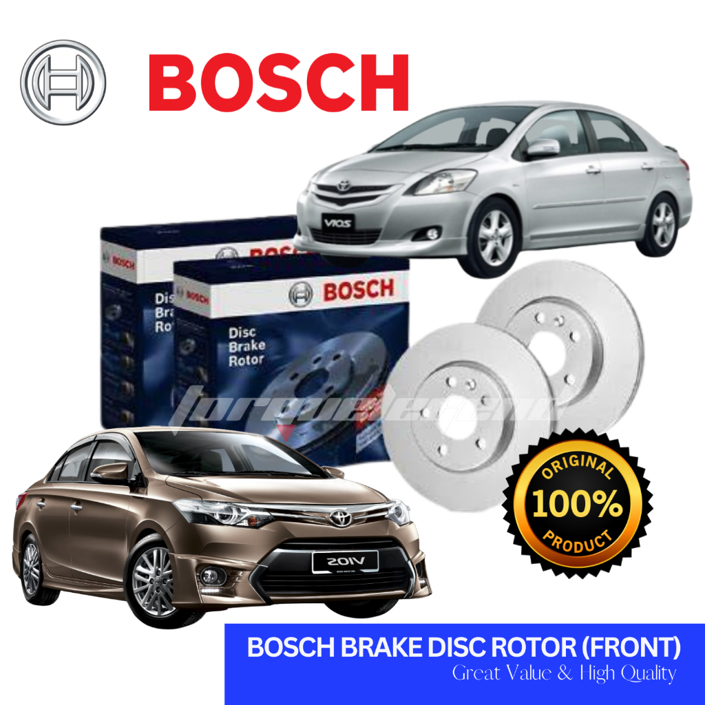 (Toyota Vios NCP93/NCP150 G Spec 07' - 12') BOSCH BRAKE DISC-1PAIR ...