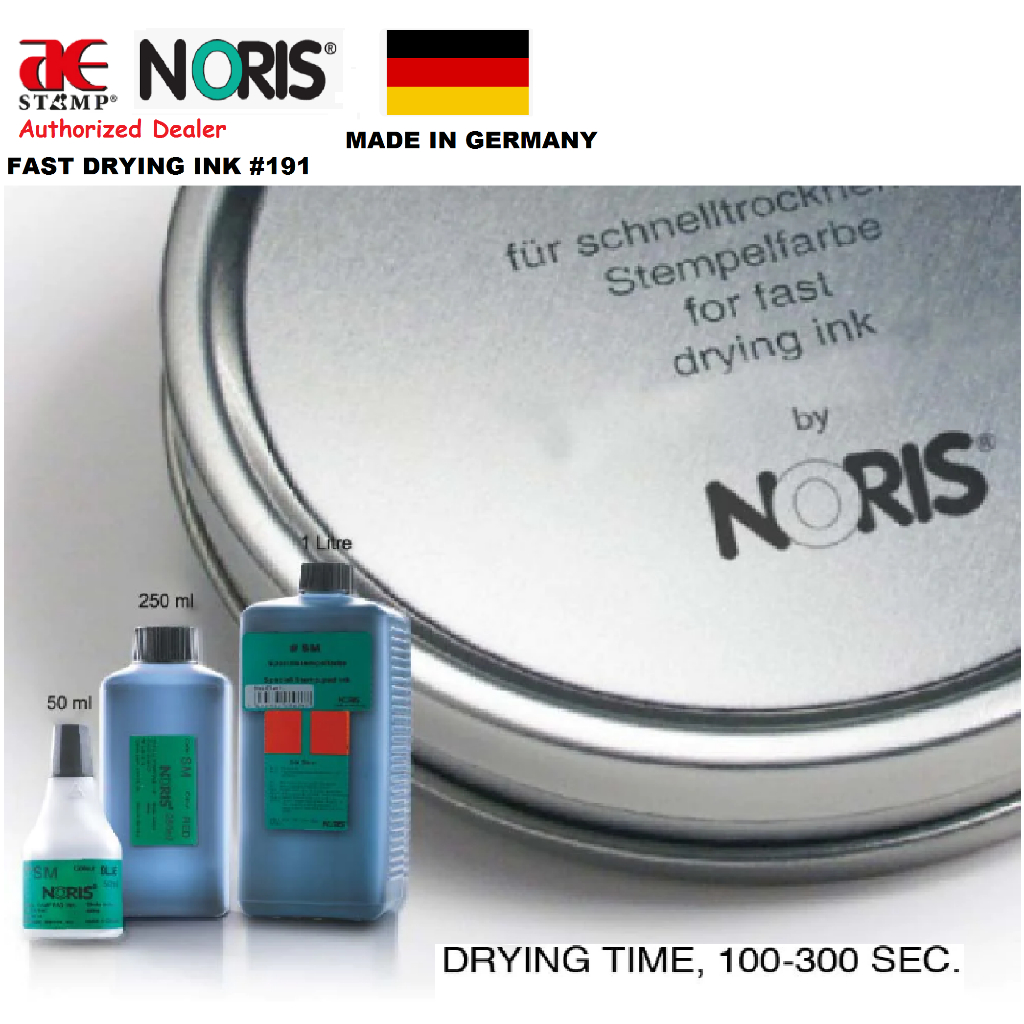 NORIS FAST DRYING INK #191 & Solvent 50ml 250ml suitable for Plastic ...