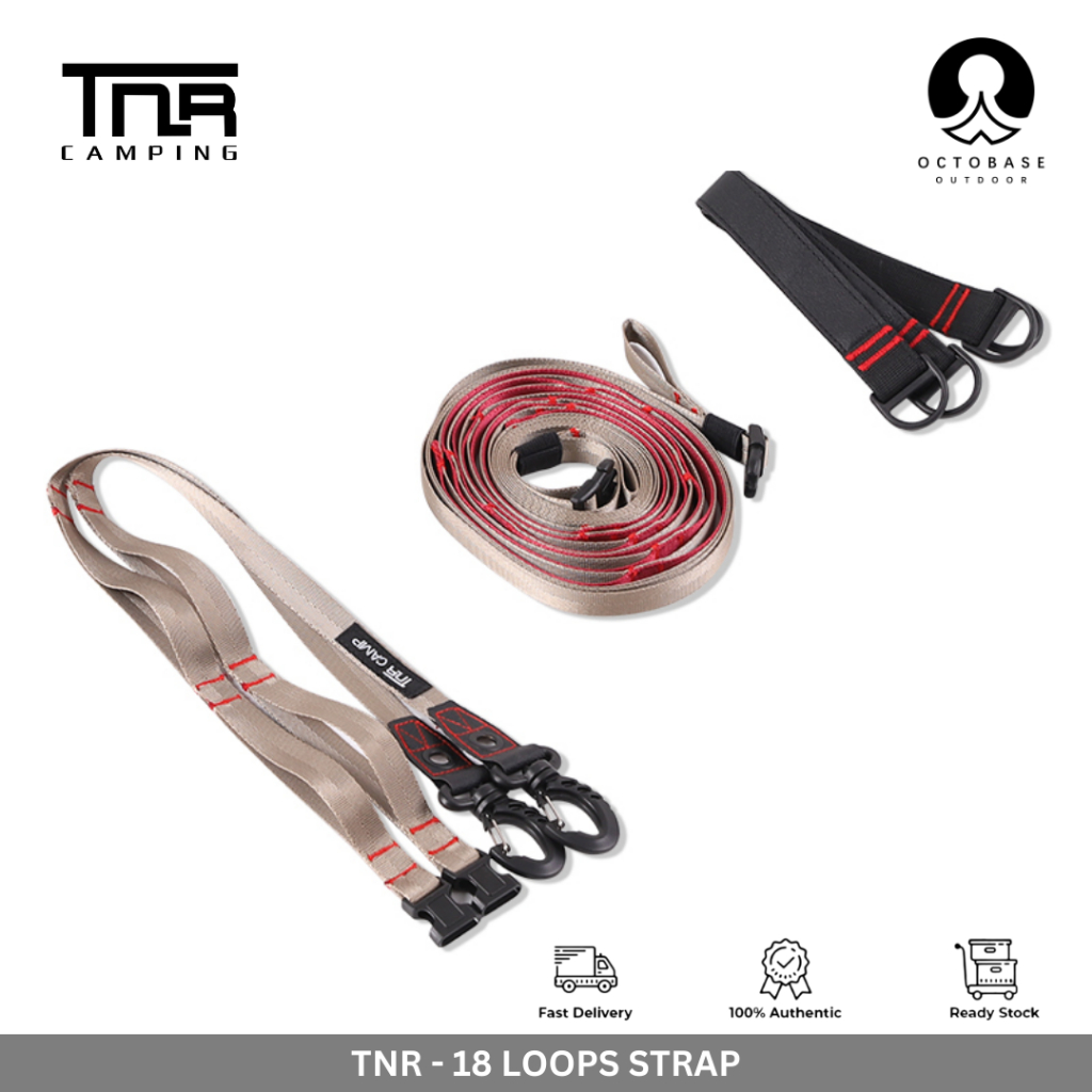 TNR CAMPING - 18 LOOPS HANGING STRAP DURABLE & STRONG OUTDOOR CAMPING ...