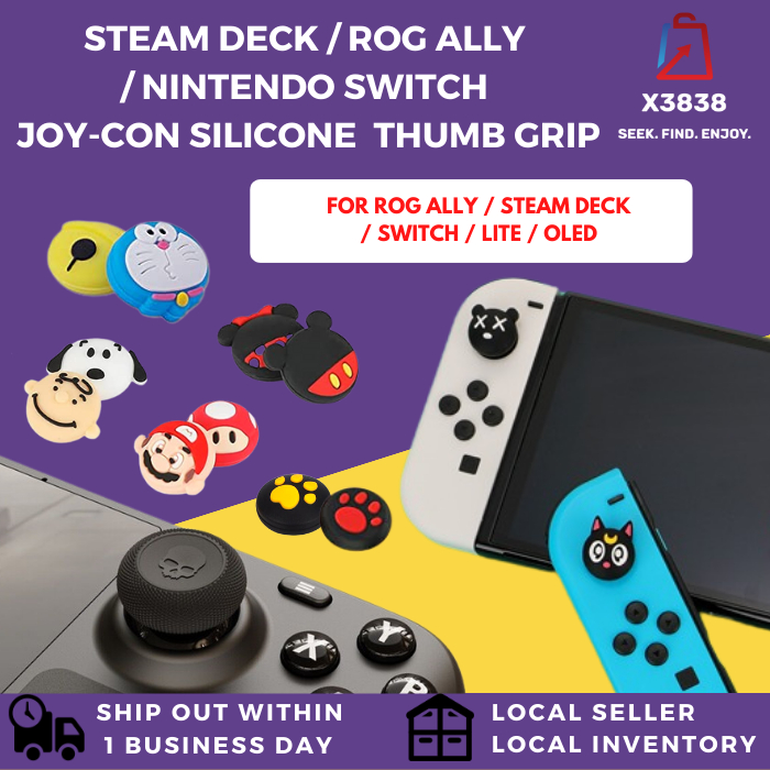 Steam Deck / ROG Ally / Nintendo Switch V1 V2 OLED Lite Joy Con 3D Silicone Thumb Grips Caps ...