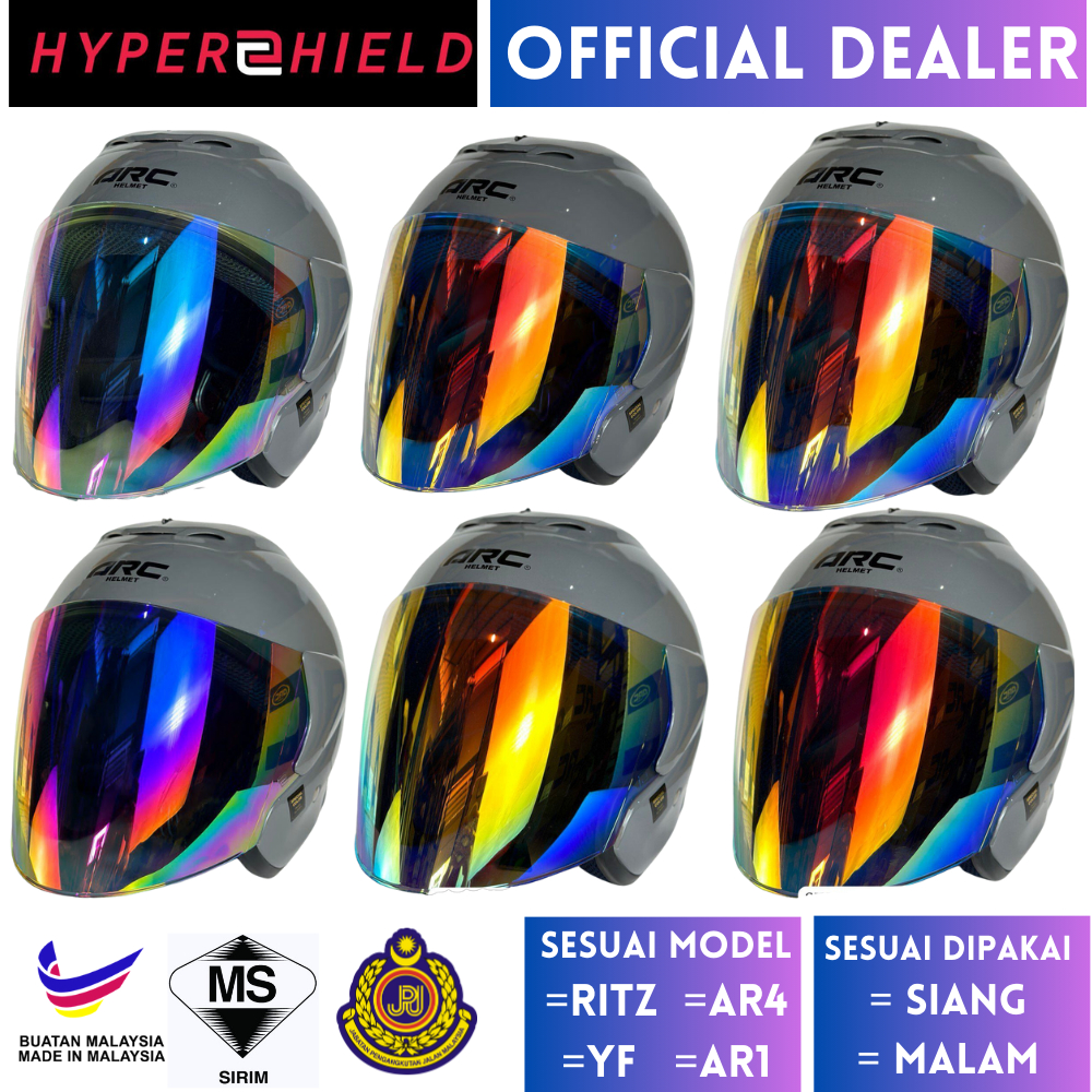 VISOR ARC Ritz YF AR1 AR4 Brand Hypershield 💯 VISOR SAHAJA TIDAK TERMASUK HELMET!!! | Shopee ...