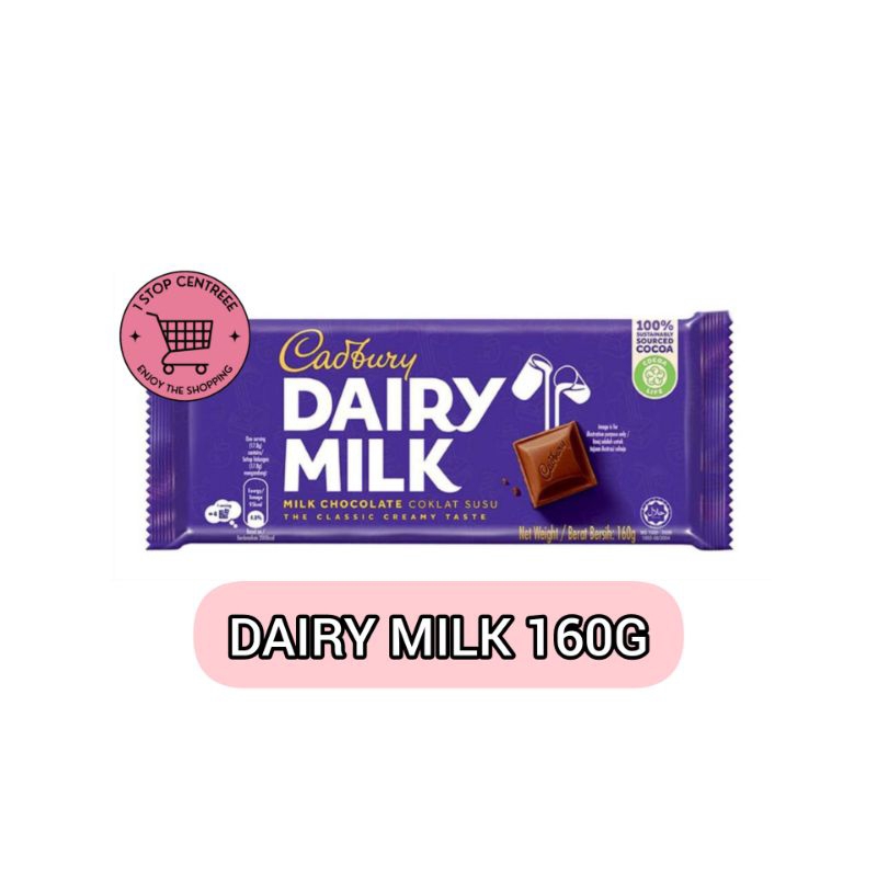 Cadbury Dairy Milk Chocolate 160g | Shopee Malaysia