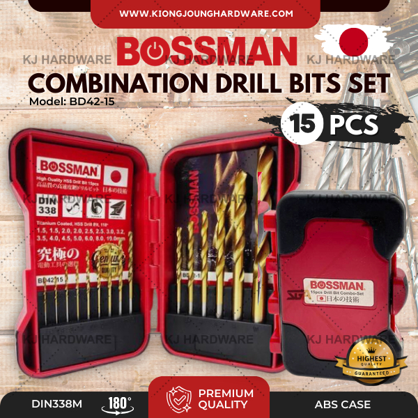 "BOSSMAN" HSS DRILL BITS 15PCS/SET (BD42-15) | Shopee Malaysia